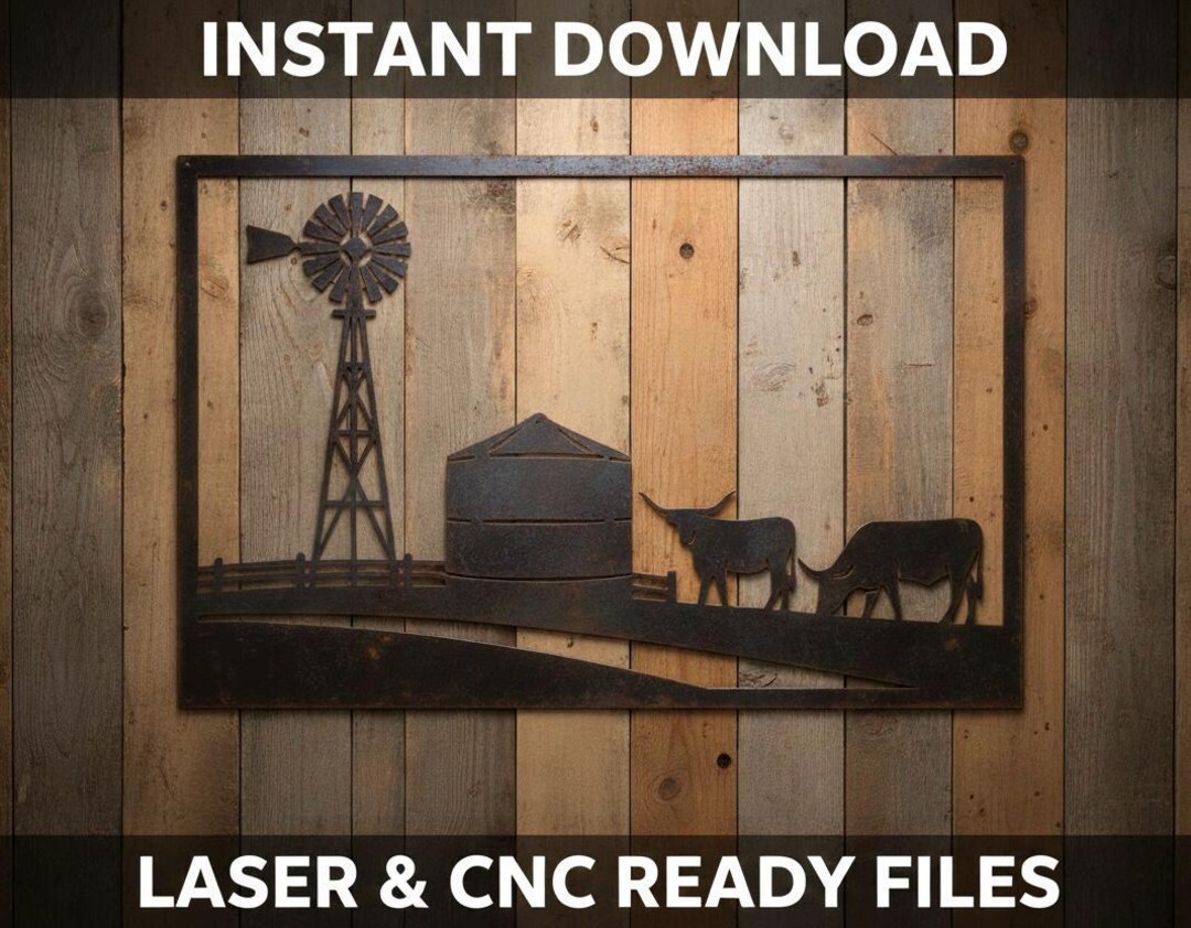 US Farm Scene Digital Cut DXF SVG Files | American Farm Scene Plasma ...