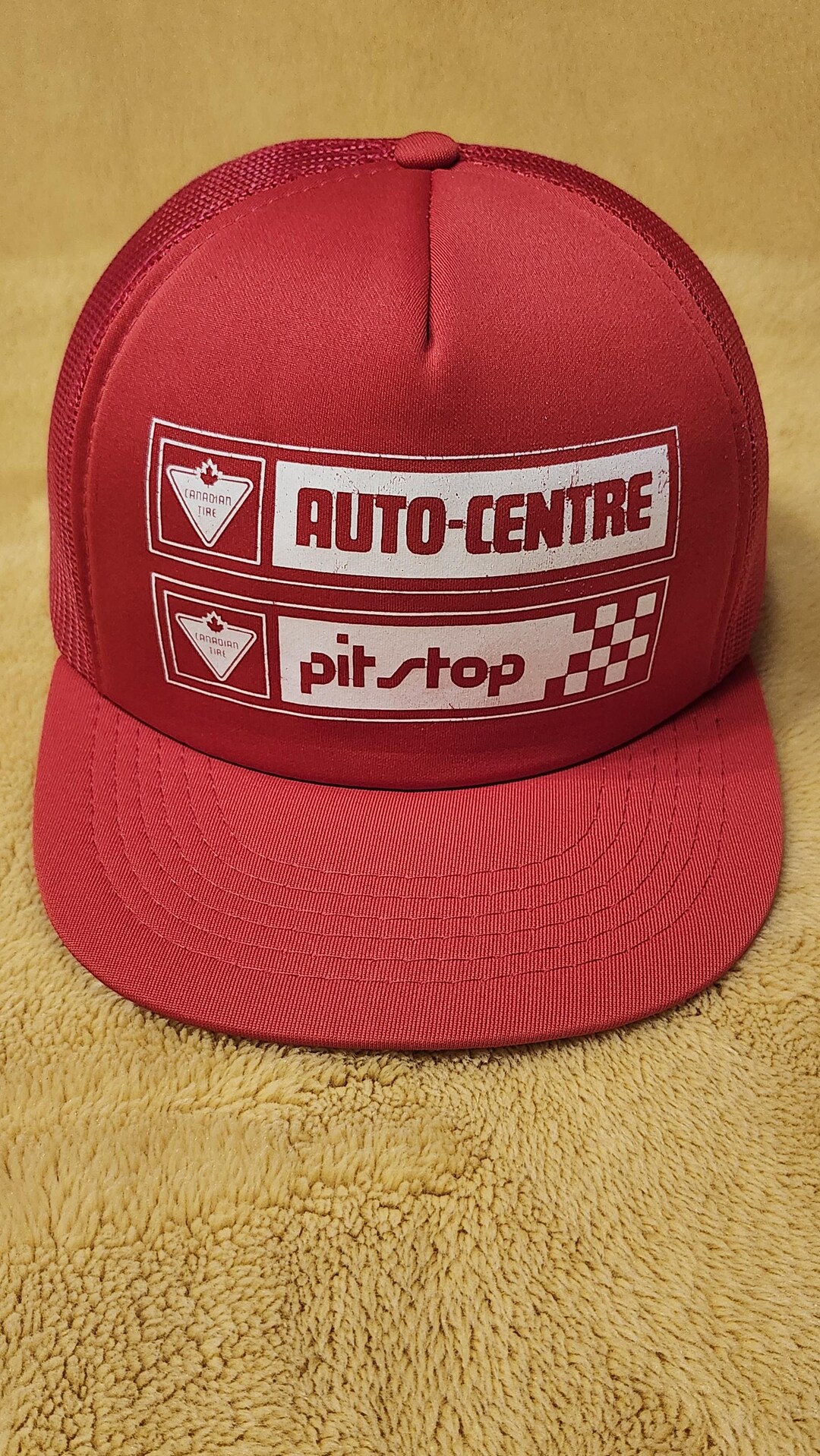 Vintage Canadian Tire Auto Centre Trucker Hat Snapback Made by Athletic ...