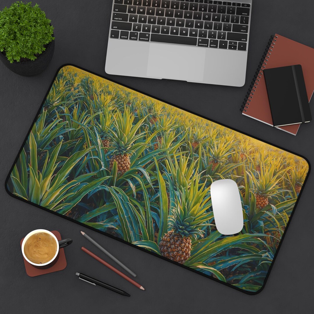 Desk Mat - Pineapple Field Tropical Oil Painting - Etsy