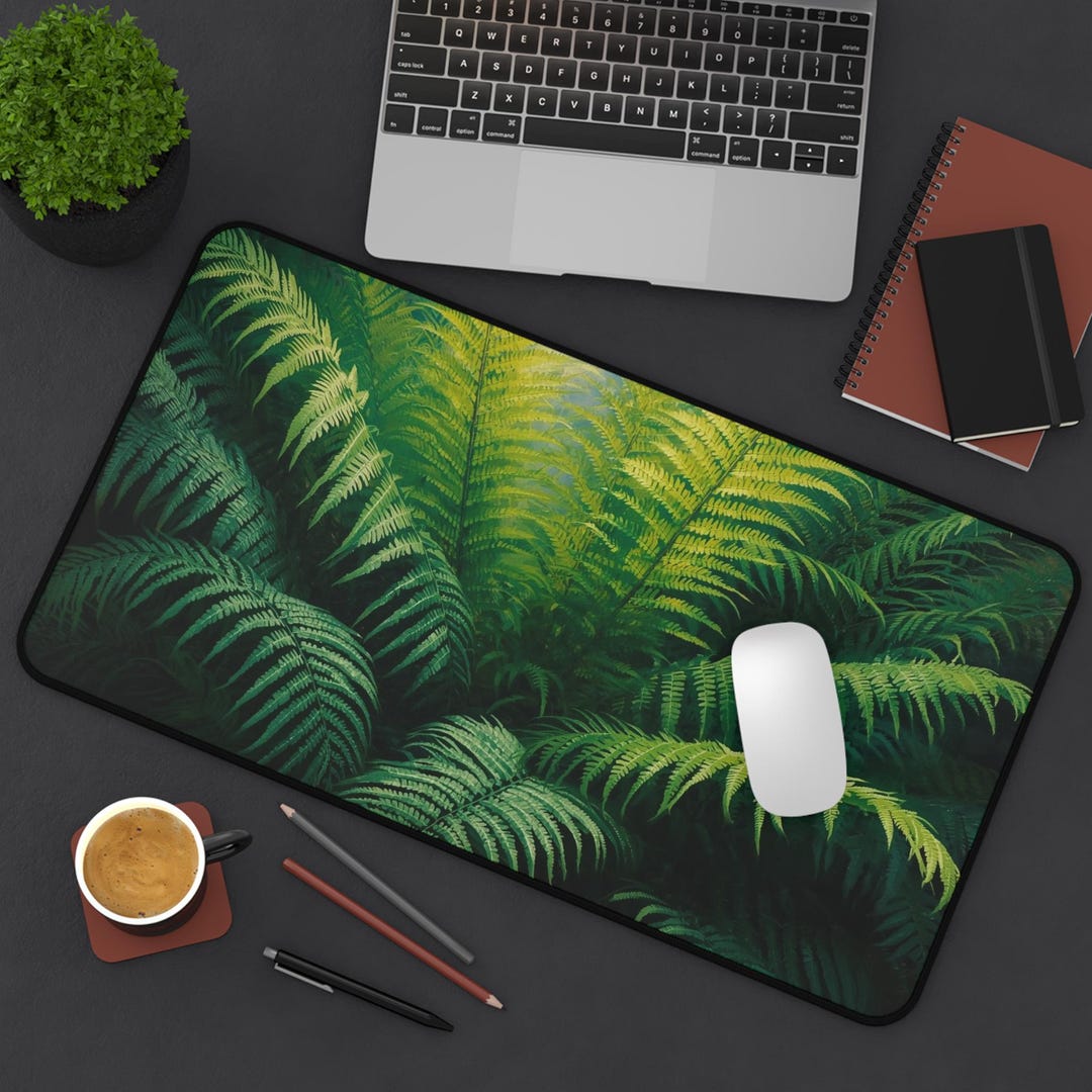 Desk Mat | Hawaiian Tree Fern Oil Painting - Etsy