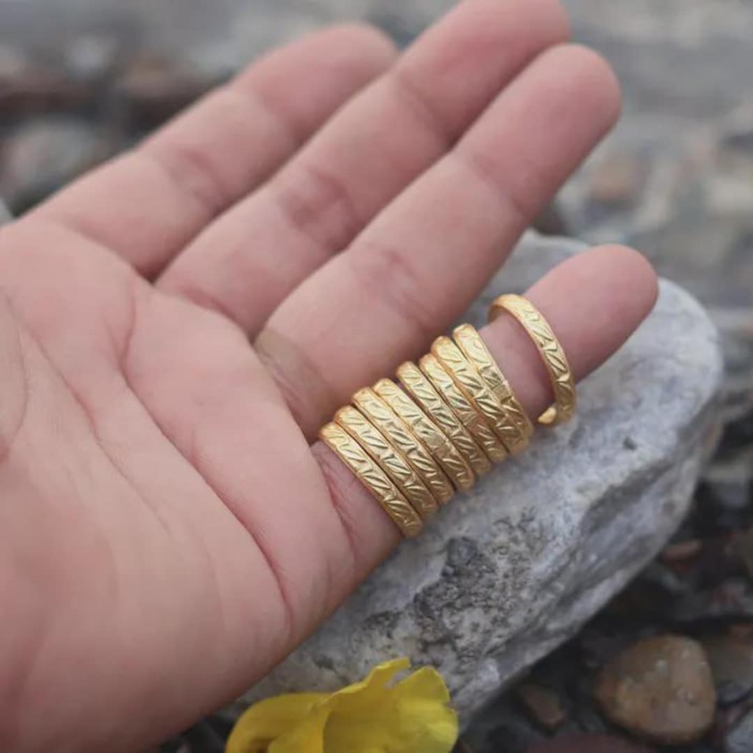 Gold Filled Stackable 5 Rings Set, Handmade Minimalist Stacking Rings ...