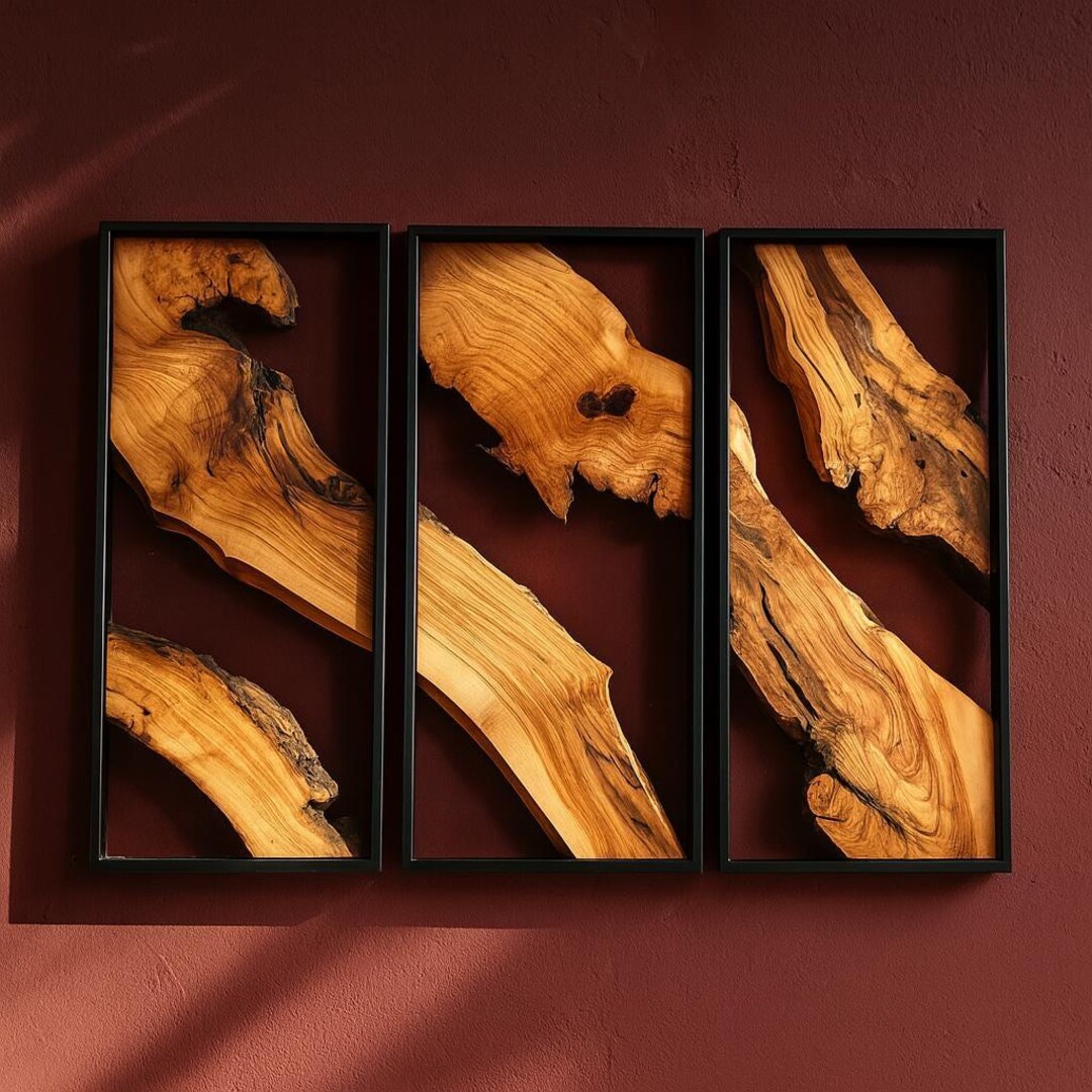 Handmade Live Edge Wood Wall Art, Rustic Wood Decor, Moss and Boho Wall ...