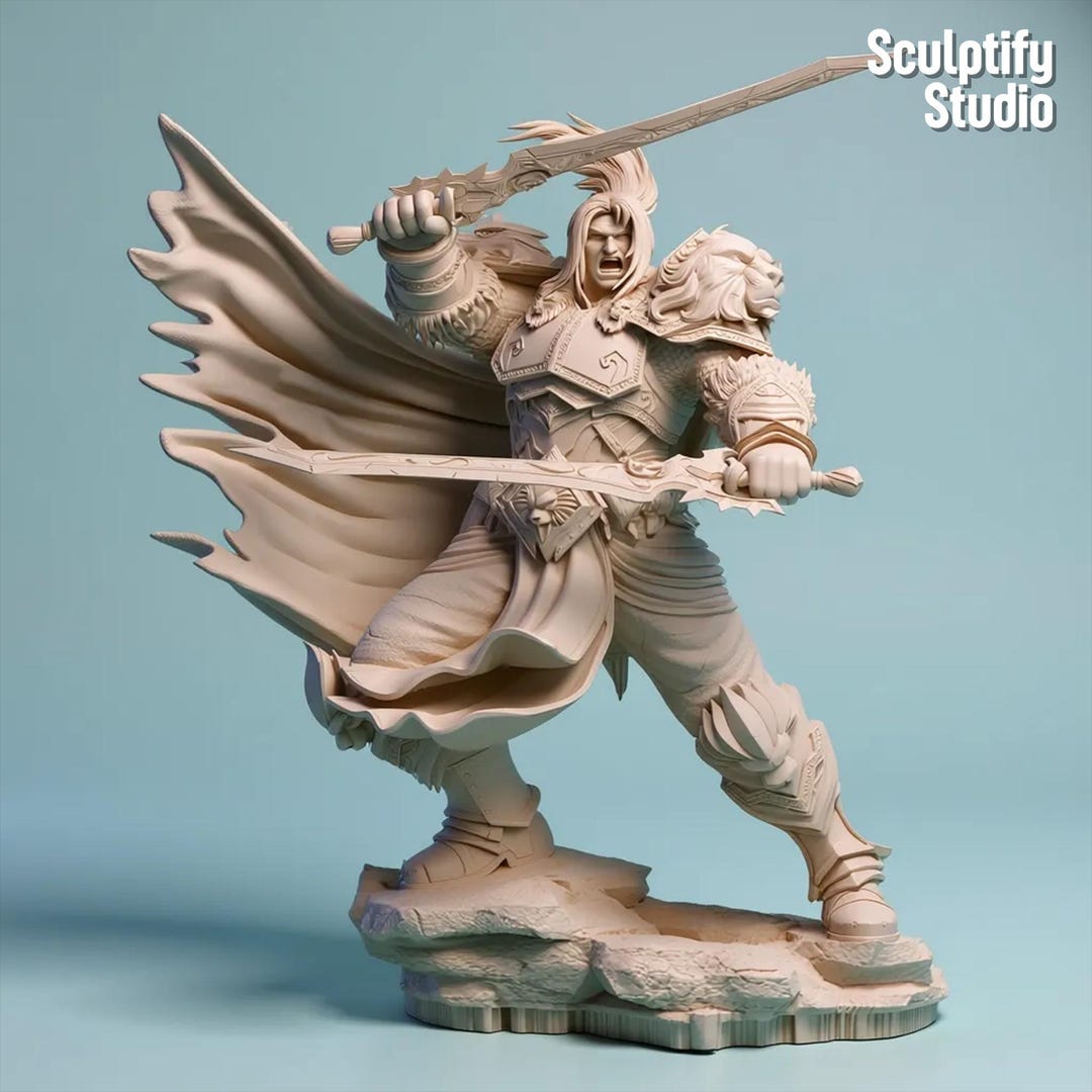 Varian Wrynn STL Statue | World of Warcraft 1:6 and 1/10 Scale ...