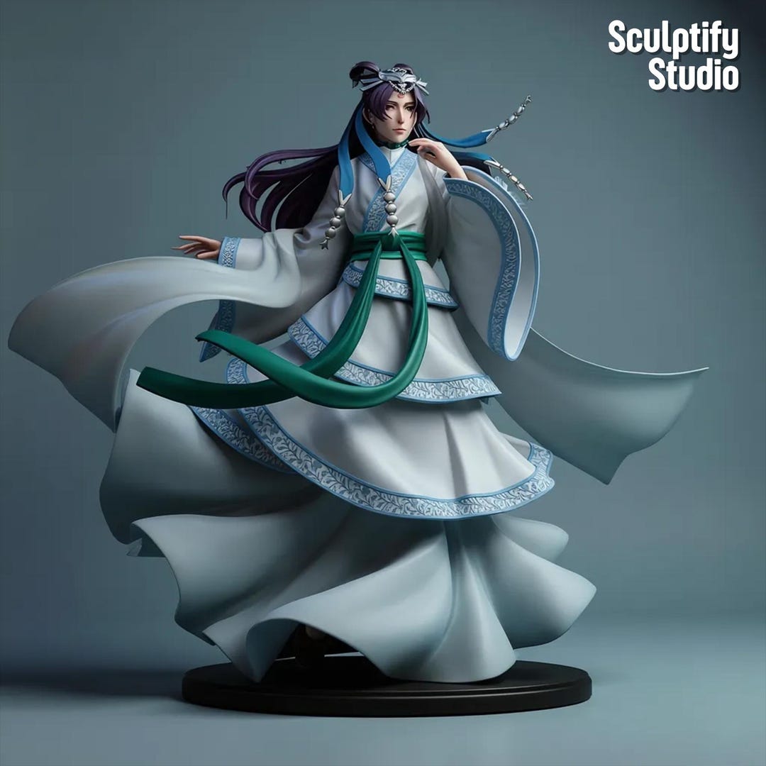 Jinshi STL 3D Model | Elegant Fantasy Figure | Separated & Merged ...