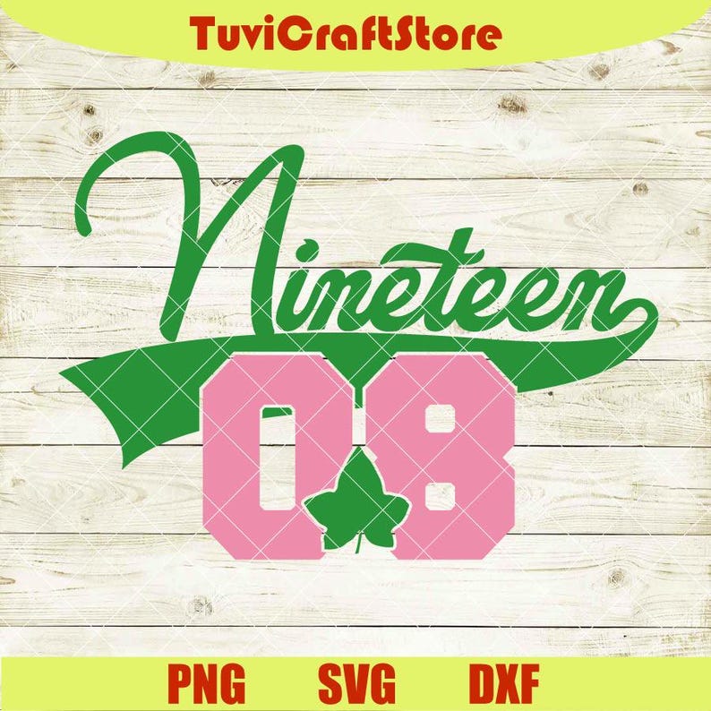 AKA Svg Nineteen 08 Svg Ivy Leaf Aka Sorority Svg AKA 1908 Svg Black ...