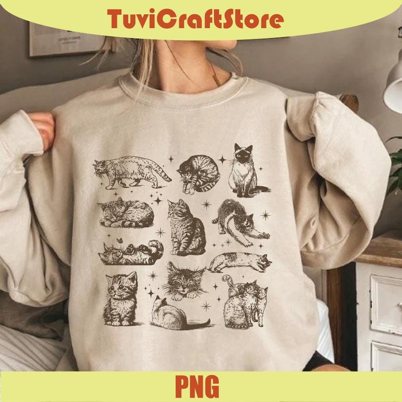 Cute Cat Tattoo - Etsy