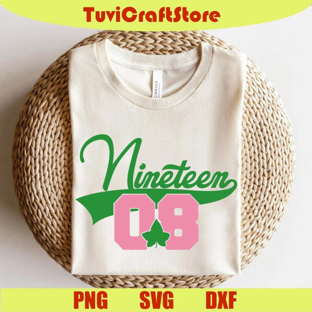 AKA Svg Nineteen 08 Svg Ivy Leaf Aka Sorority Svg AKA 1908 Svg Black ...