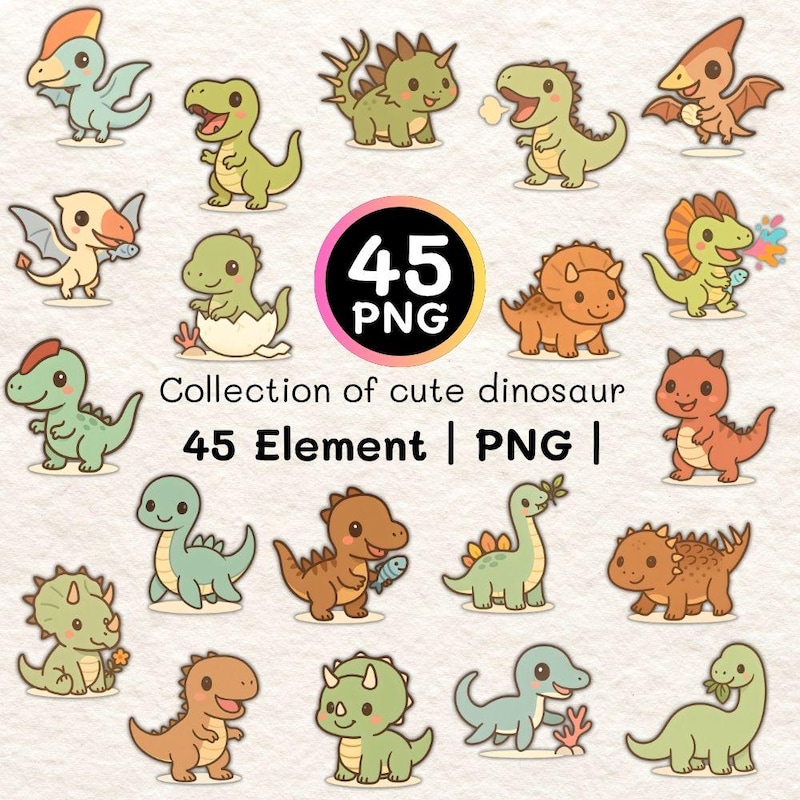 Chibi Dinosaur - Etsy