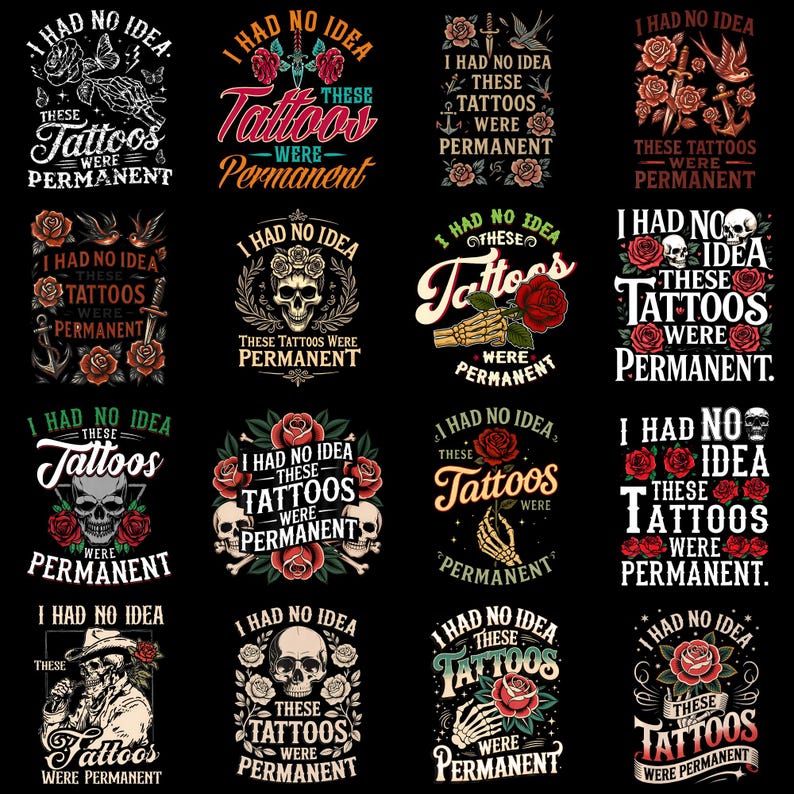 Tattoo Permanent PNG, Funny Sarcastic Quote Clipart, Ink Lover Humor ...