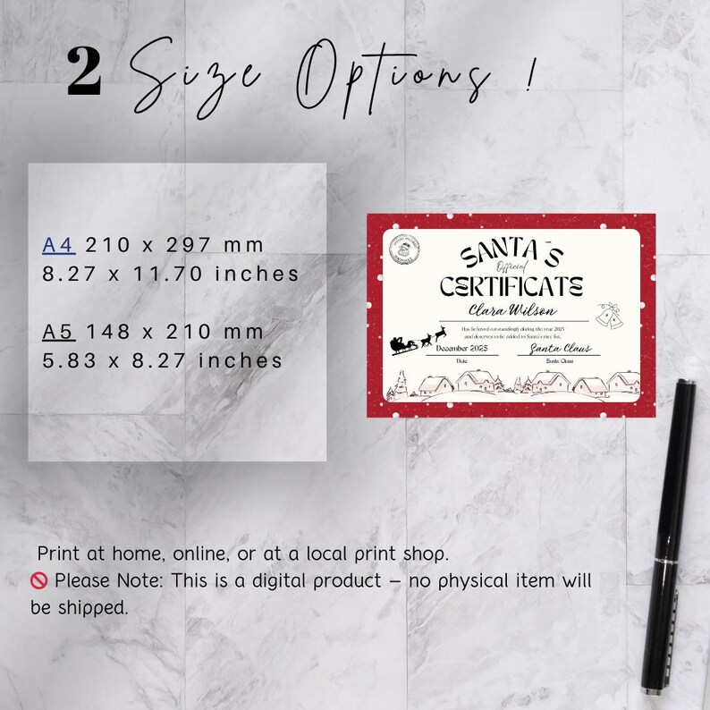 Nice List Certificate, Editable List From Santa Template, Santa Letter ...