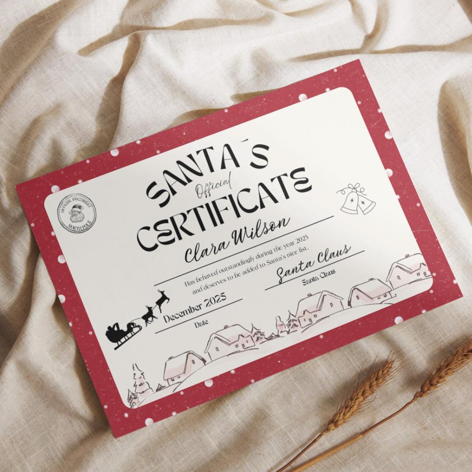 Nice List Certificate, Editable List From Santa Template, Santa Letter ...