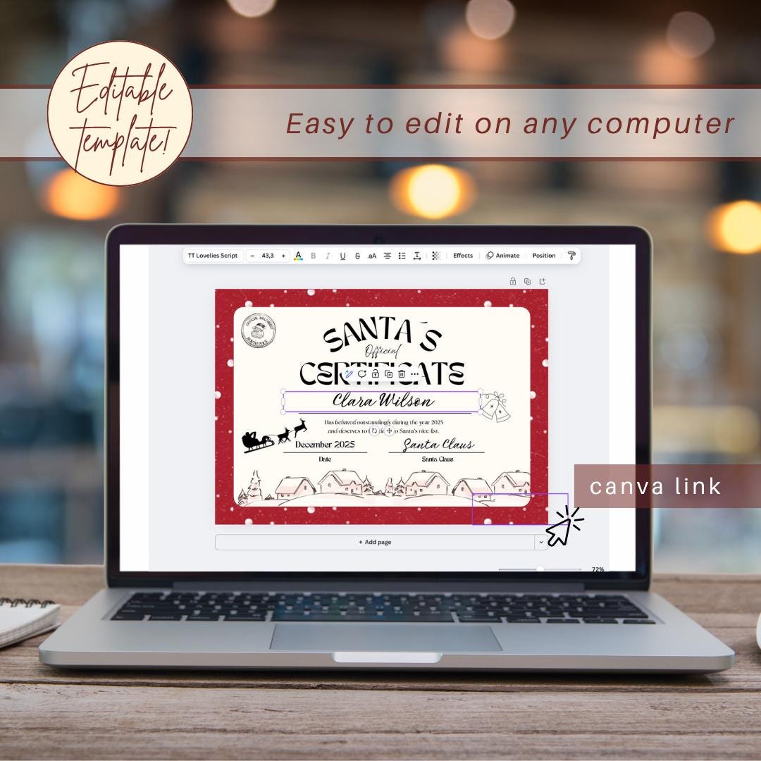 Nice List Certificate, Editable List From Santa Template, Santa Letter ...