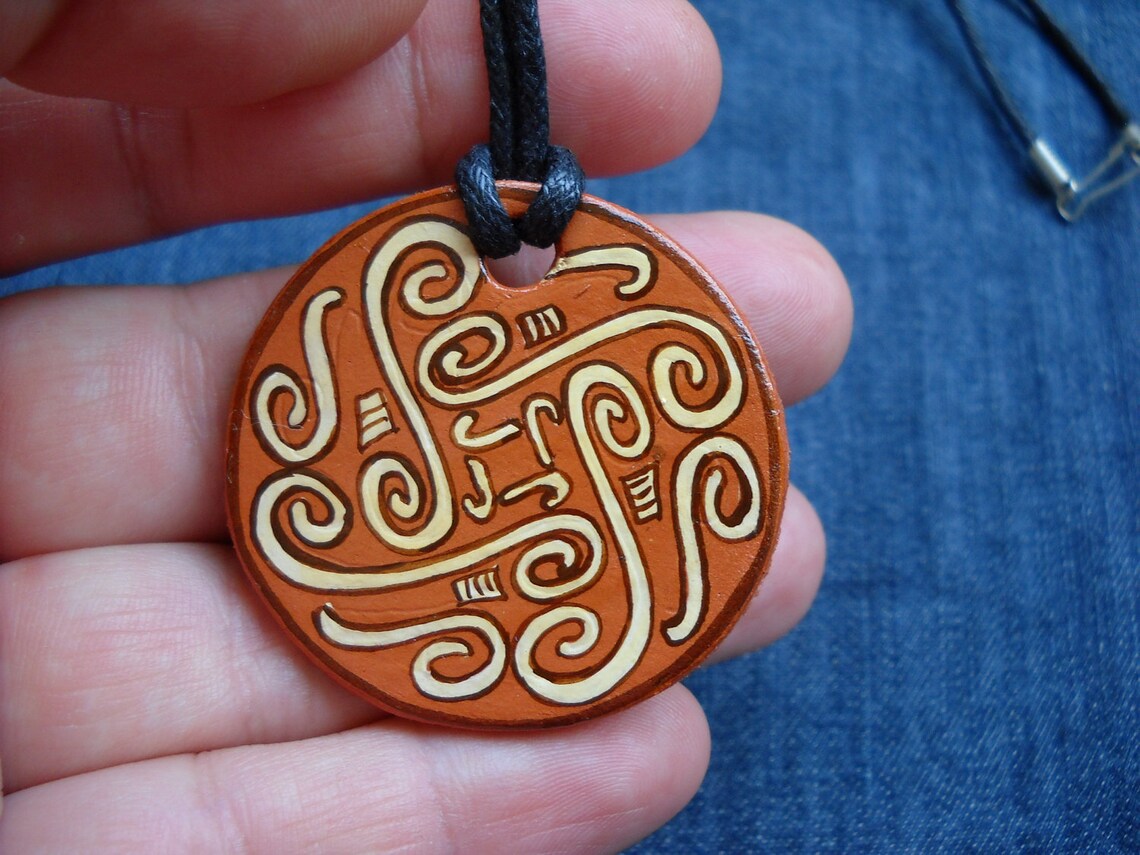 Celtic Jewelry, Irish Jewelry, Celtic Knot Clay Pendant Motifs Cucuteni ...