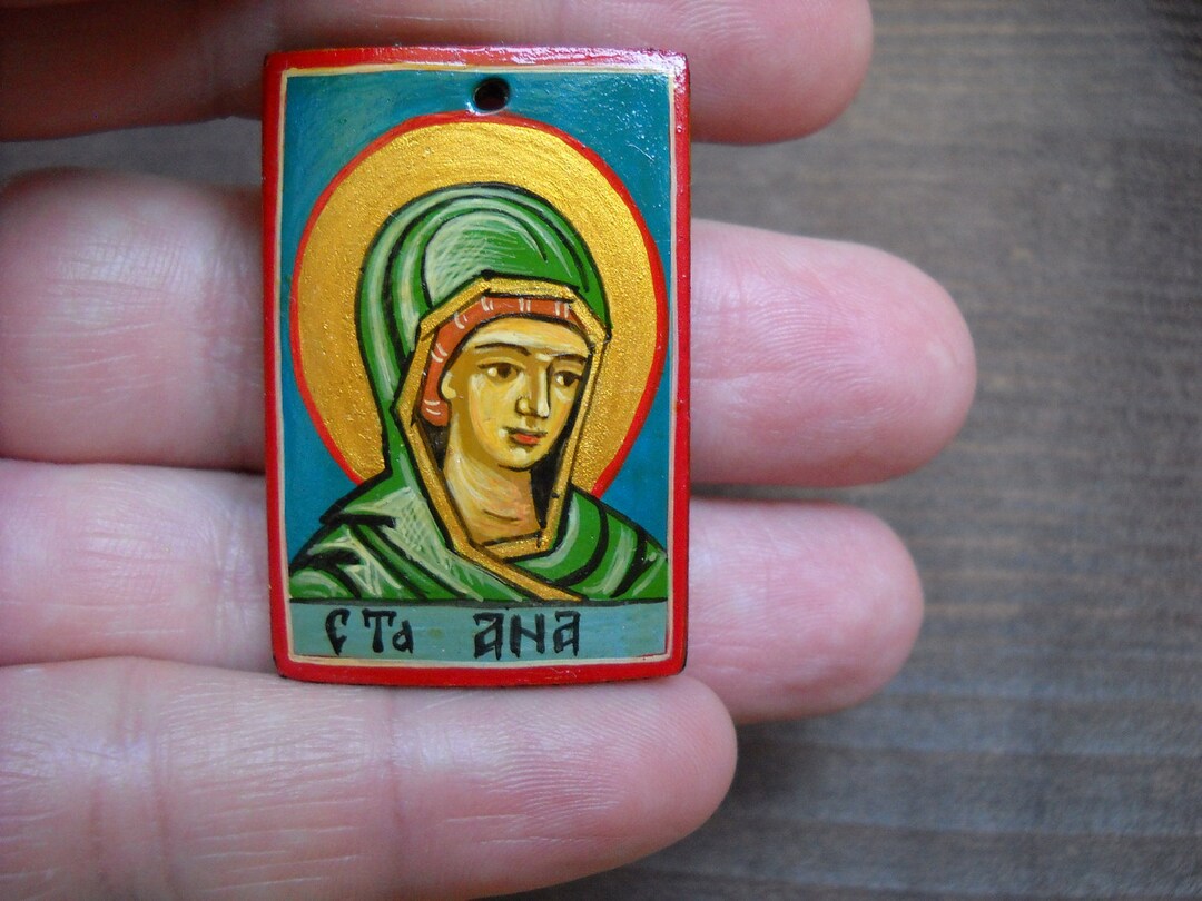 Miniature Icon of Saint Anna St. Anne, Patron Saint of Mothers and ...