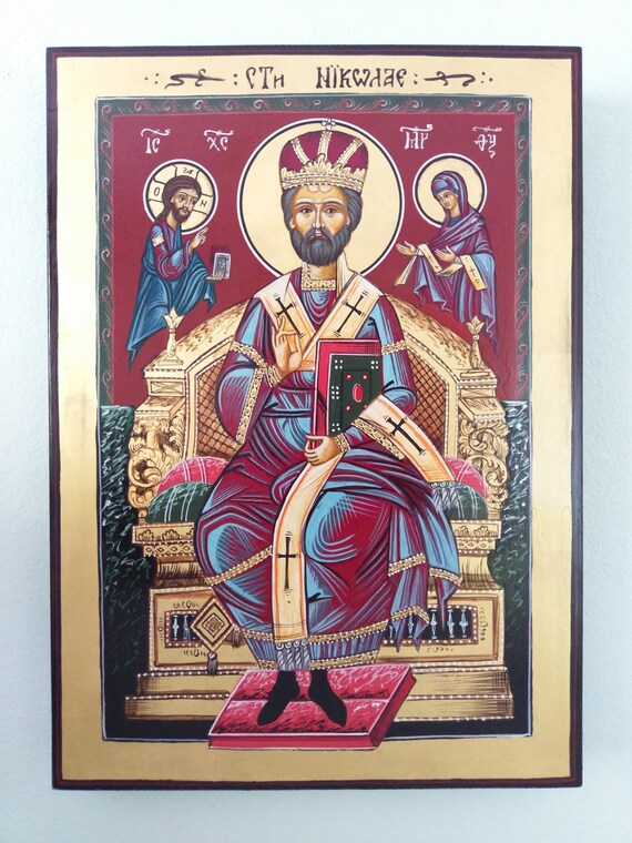 Saint Nicholas. Byzantine Icon Handmade Paintedpatron of - Etsy