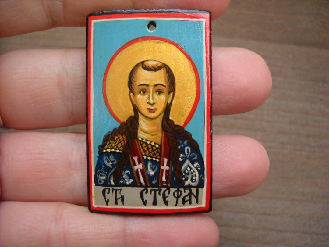 Miniature Icon of Saint Stephen the Martyr- Holy Patron of Stonemasons ...