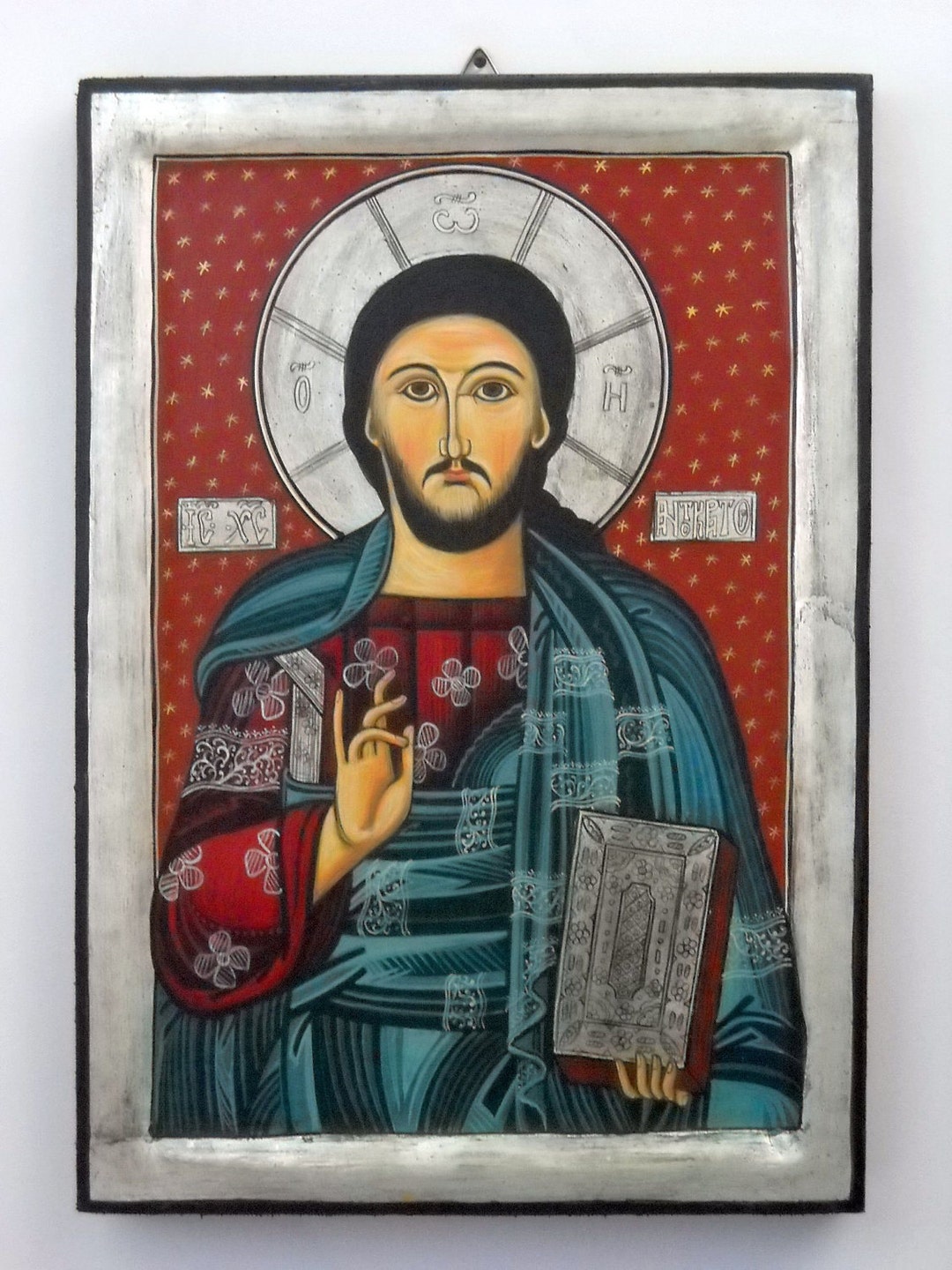 Jesus Christ Pantokrator, Hand Painted Byzantine Icon Christian Art ...