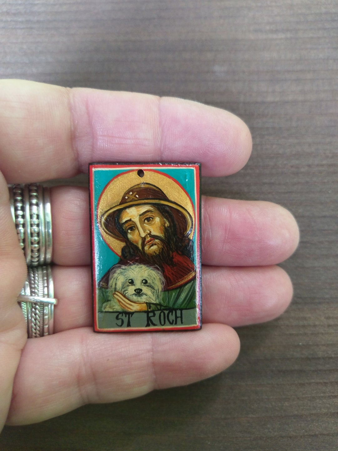Miniature Icon of Saint Roc,roch,rocco,rock/st. of Dogs/rollox/rochus ...