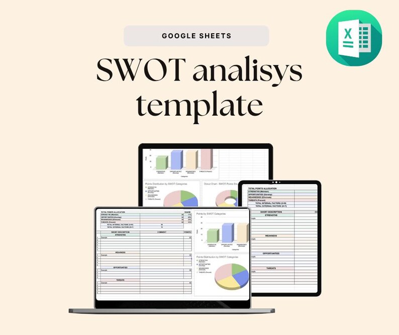 SWOT Analysis Template for Business & Marketing – Printable PDF With ...