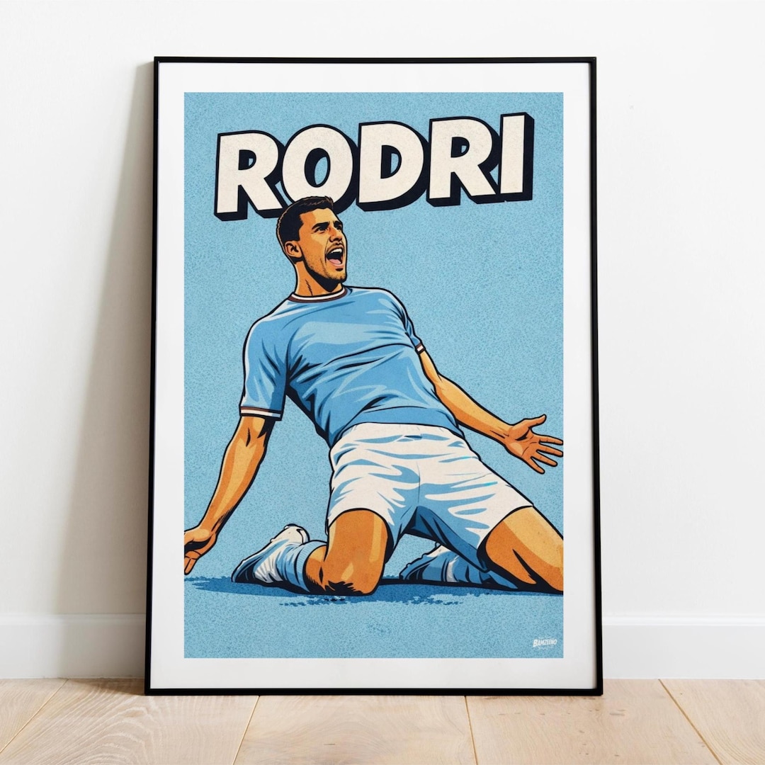 Rodri Poster - Comic Style Manchester City Fan Art Print - Etsy