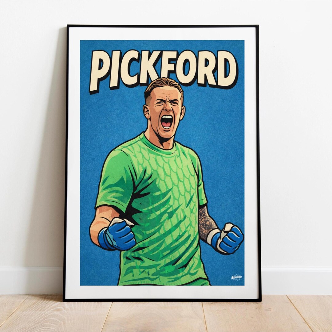 Jordan Pickford Poster - Comic Style Everton Fan Art Print - Etsy