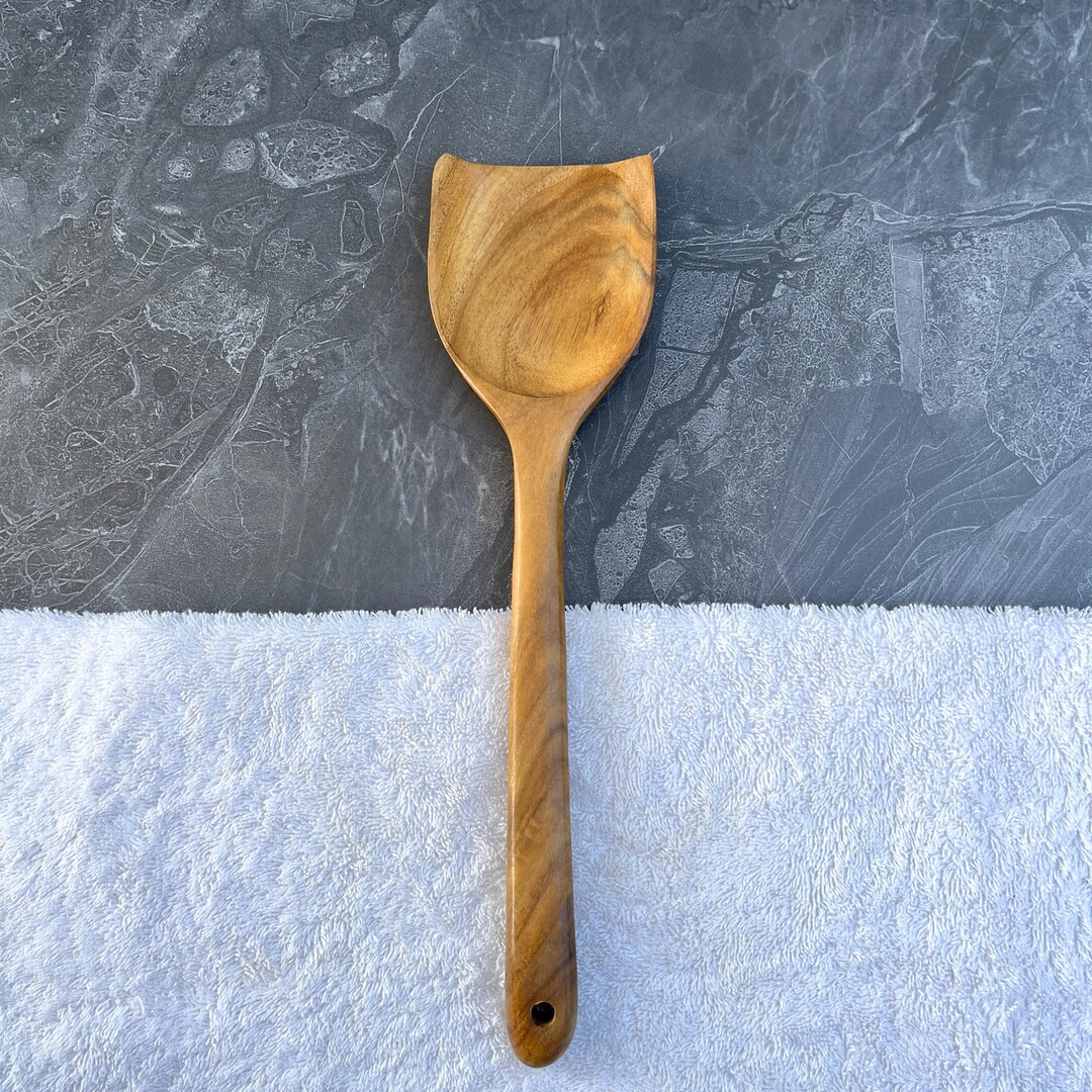 Handmade Teak Serving Spoon, Rustic Oak Kitchen Utensil - Etsy