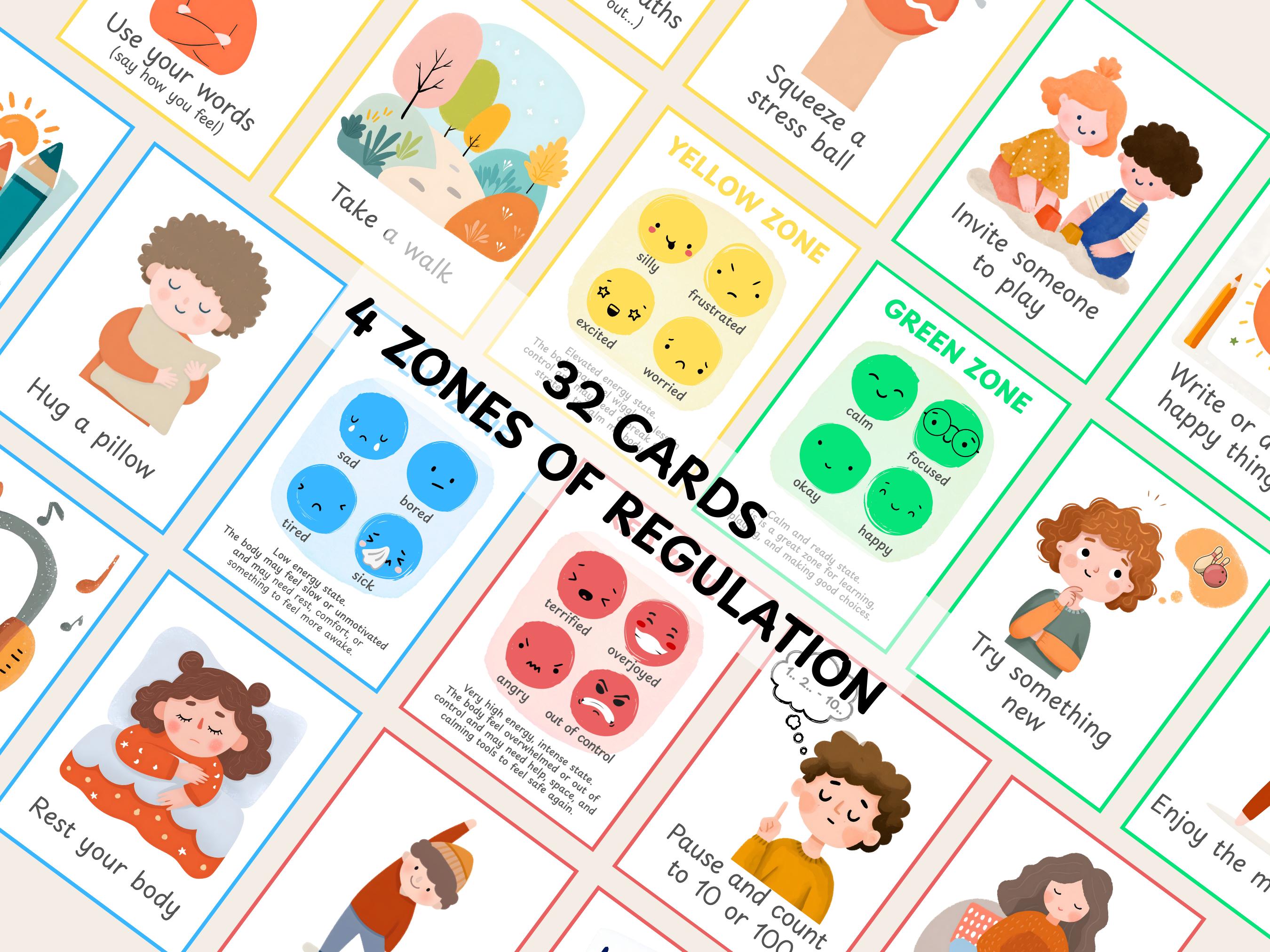 Zones of Regulation Coping Skills Kids Feelings Chart Social Emotional ...