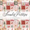 Fall Halloween Patchwork Quilt Seamless Pattern, Halloween Collage Faux ...