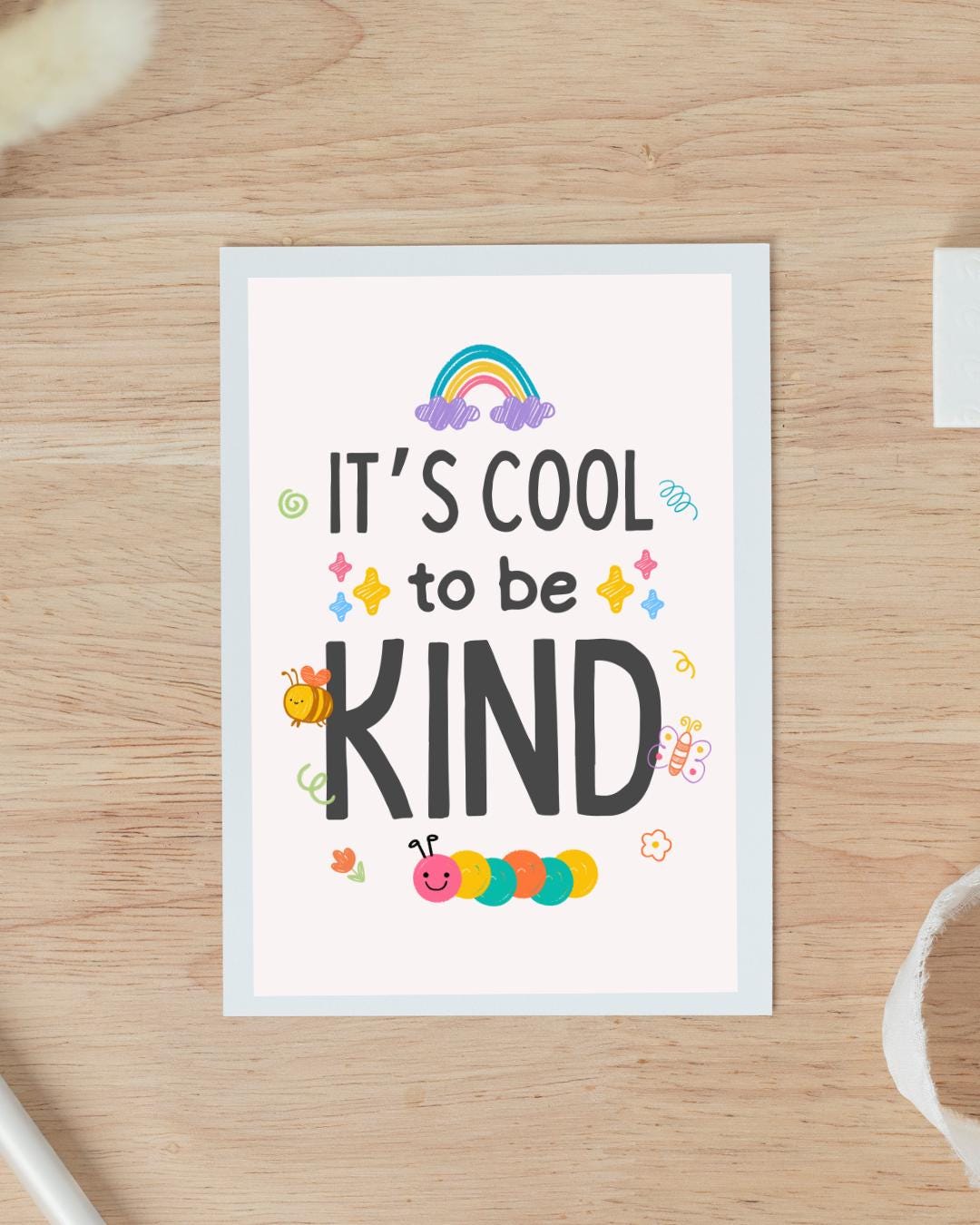 Printable Wall Art | Kindness Quote Poster | Kids Room Decor | Rainbow ...