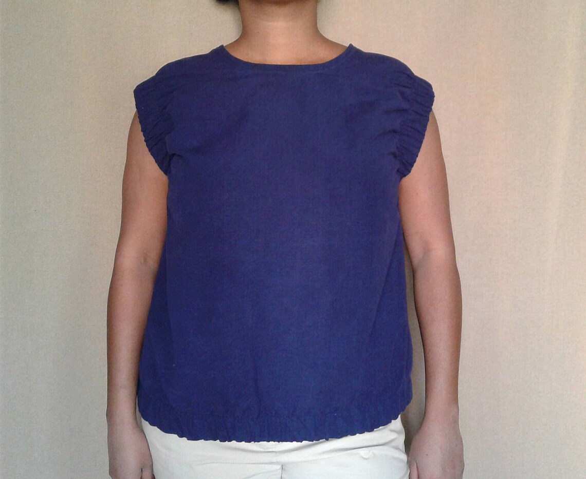 Elastic/gathered Hem and Sleeve Top - Etsy