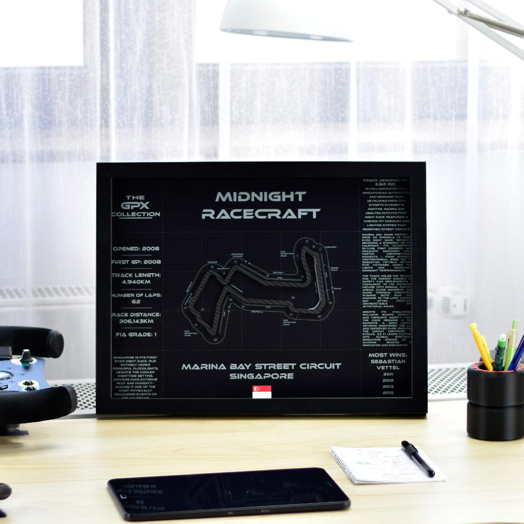 3D Marina Bay F1 Track Map – Handmade Singapore GP Poster – 34 Track ...