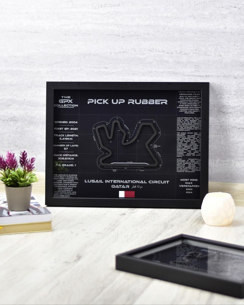 3D Lusail F1 Track Map – Handmade Qatar GP Poster – 34 Track Collection ...