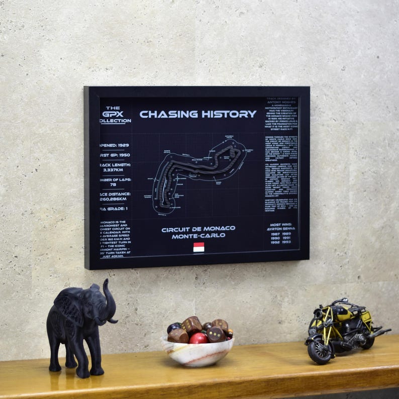 3D Monaco F1 Track Map – Handmade Grand Prix Poster – 34 Track ...