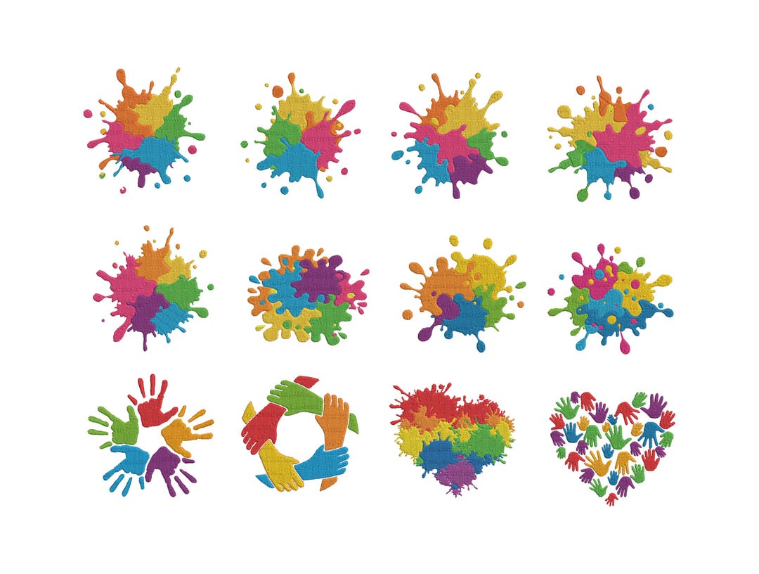 Paint Splash Embroidery Design | Abstract Paint Splatter Machine ...