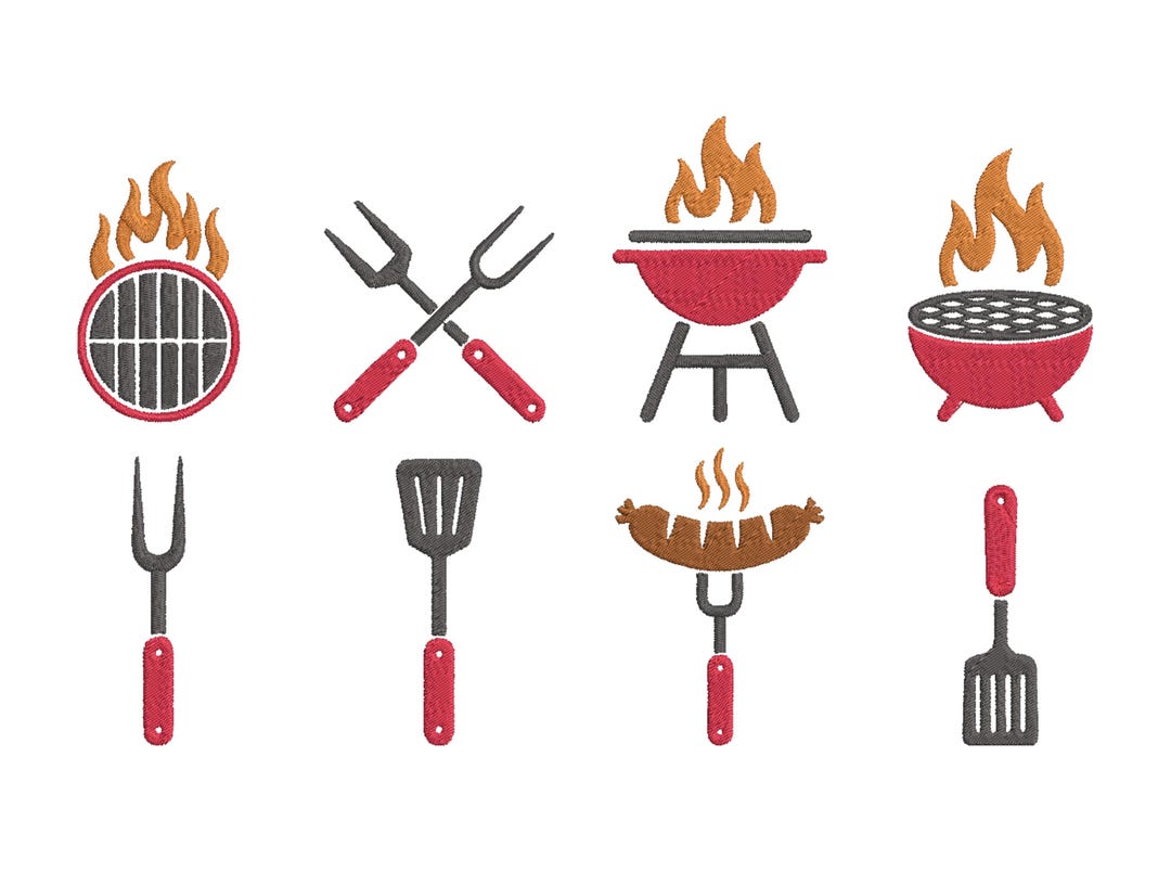 BBQ Embroidery Designs: Grill Master Embroidery Patterns, Barbecue ...