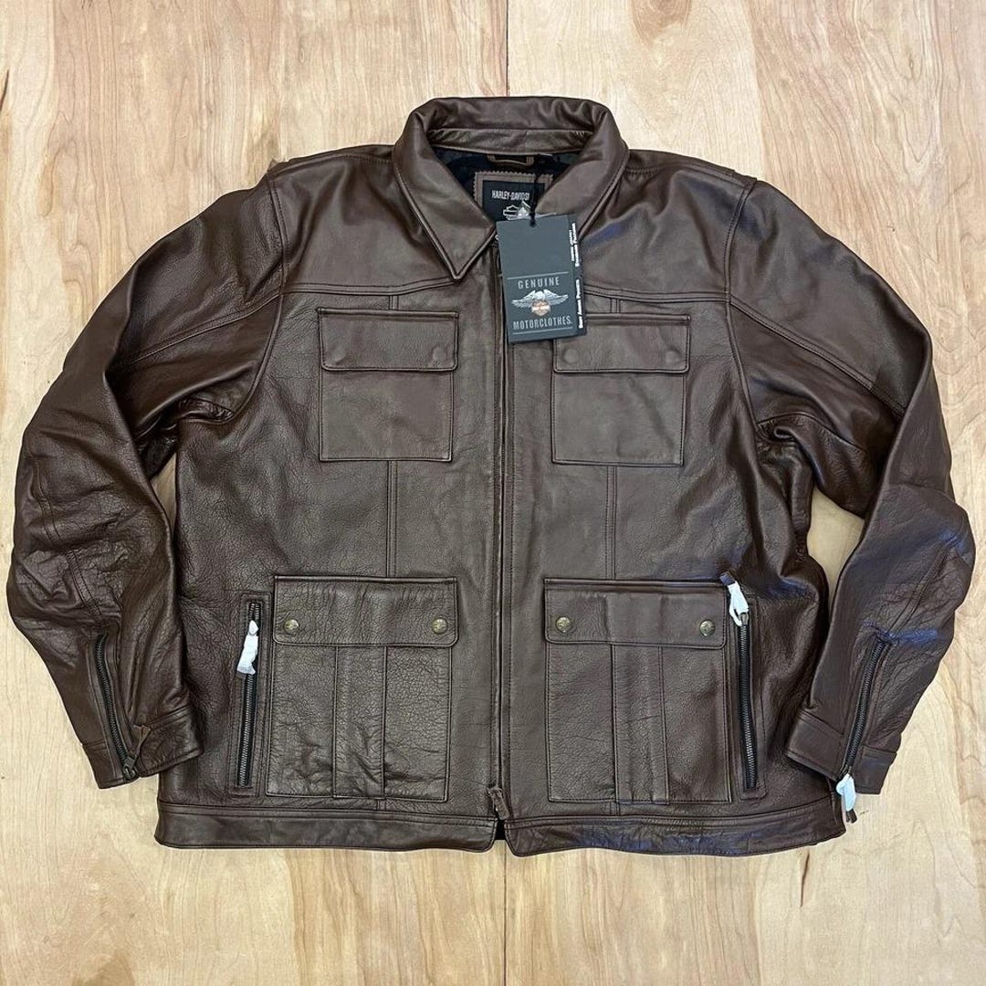 Men's Harley-davidson Portage Midweight Leather Jacket Brown 98002-22VM ...
