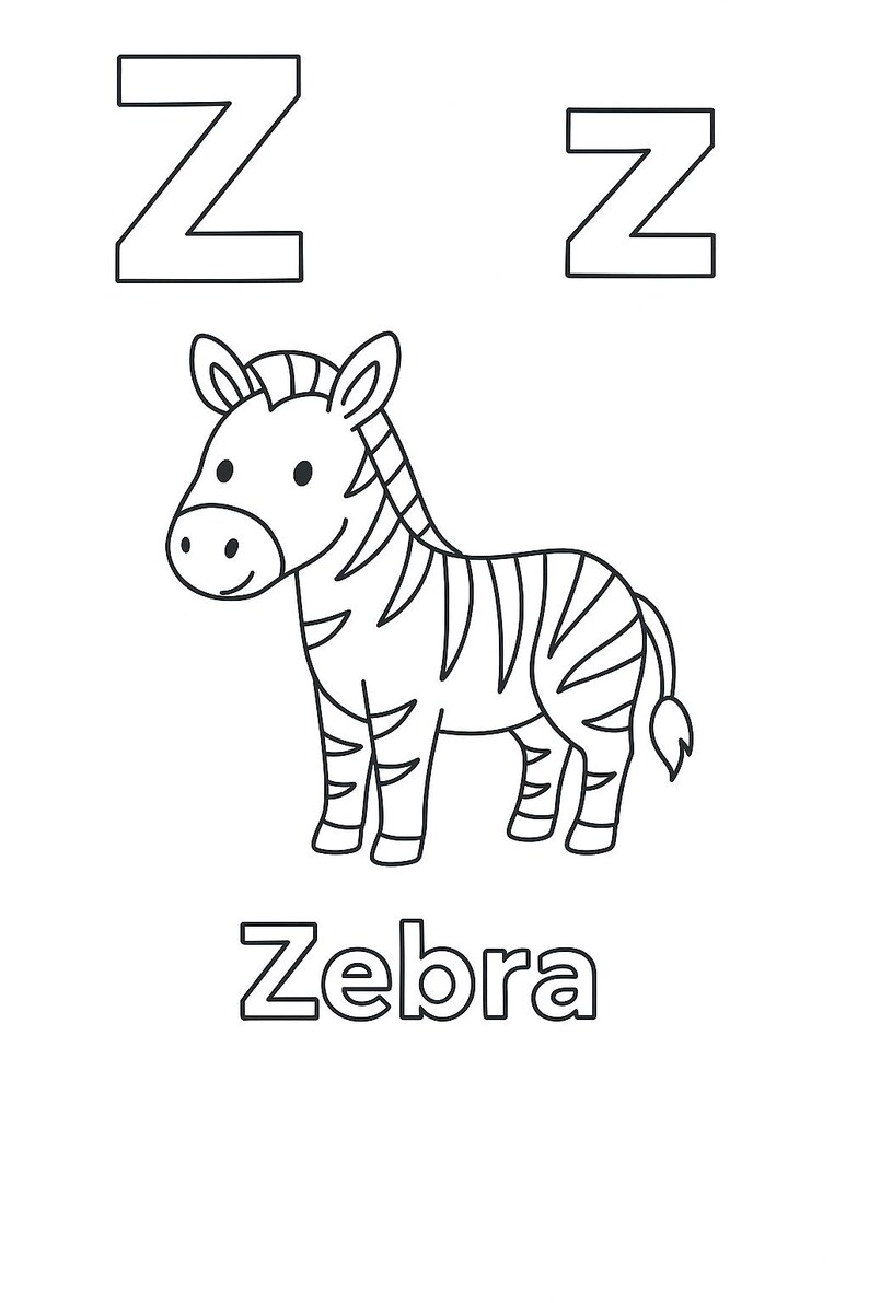 ABC Coloring Book for Kids: Printable Alphabet Learning Pages (instant ...