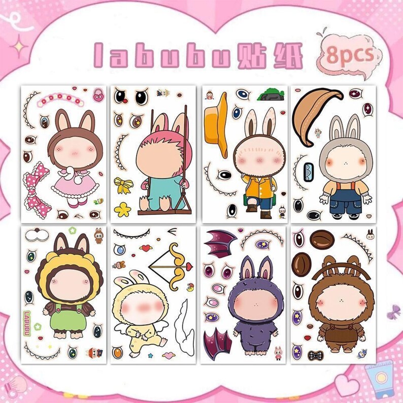 Labubu Dress up Sticker Book, Character Change Stickers, Educational ...