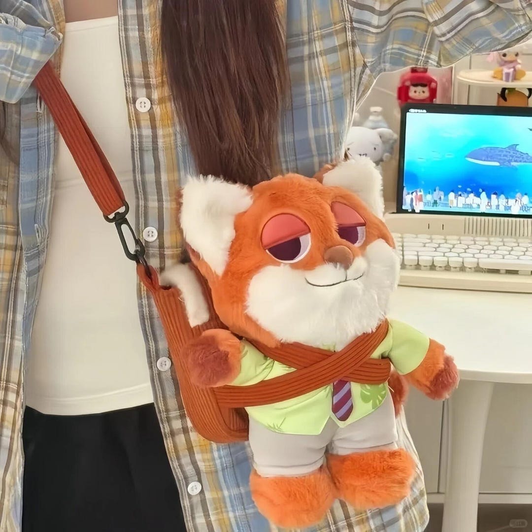 Cute Fox Plush Bag – Soft Toy Backpack for Girls, Kawaii Animal ...