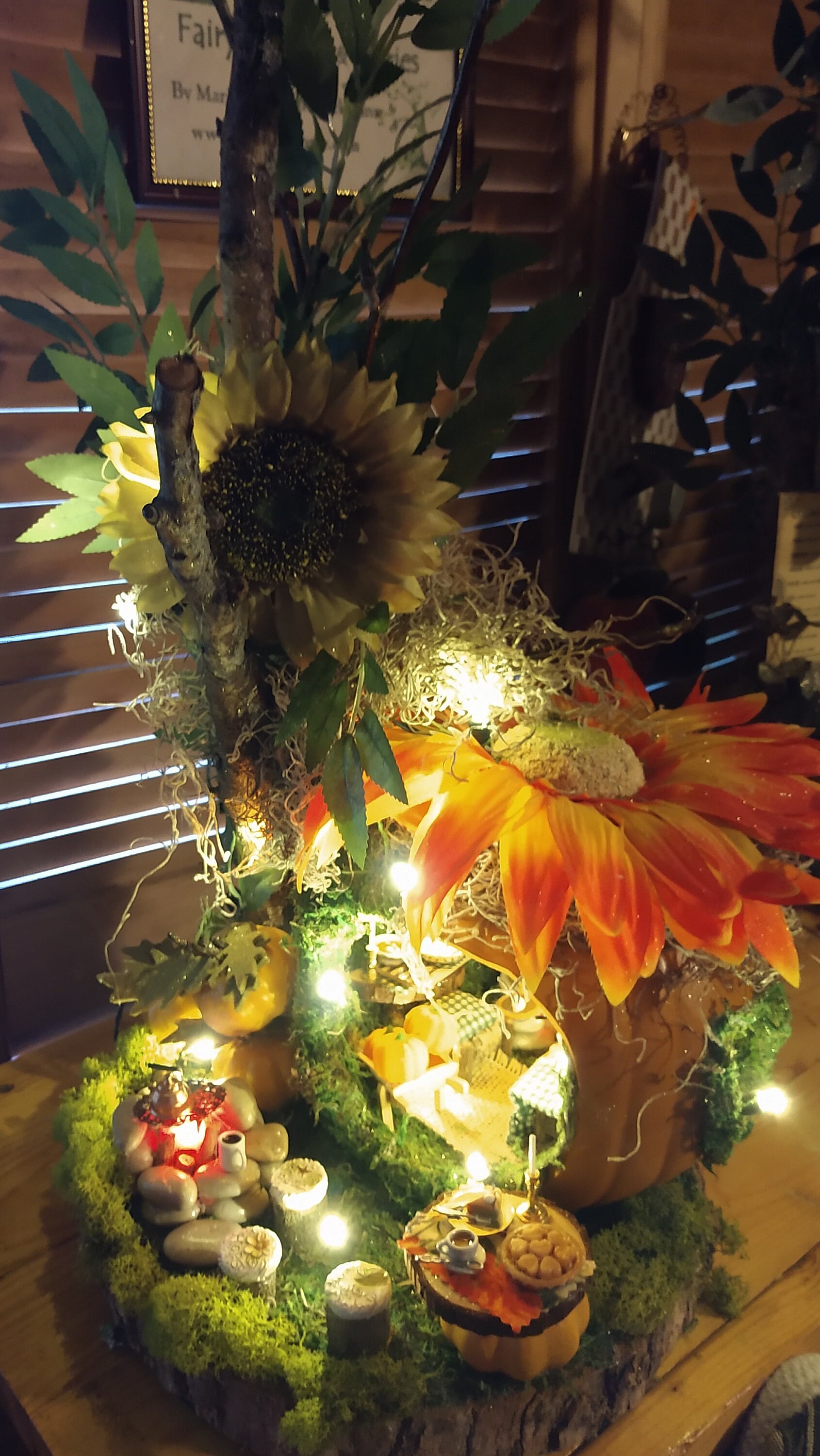 Handmade Fairy House Sunflower Pumpkin Hut Bakeshop - Etsy