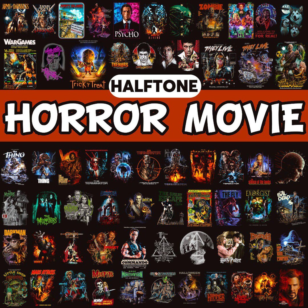 100+ Halftone Horror Movie Design Png Bundle, Halftone Movie Designs ...