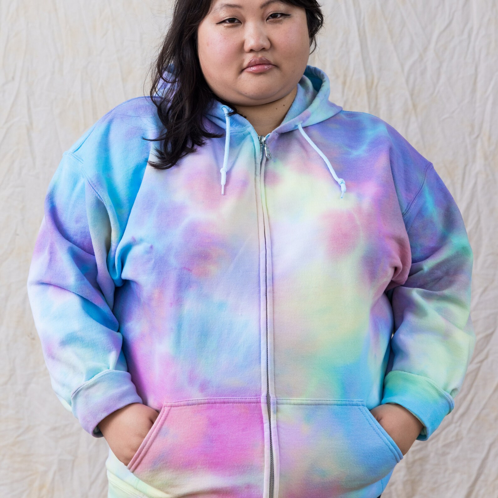Super Soft Pastel Tie Dye Oversized Zip Hoodie Cotton Plus Etsy