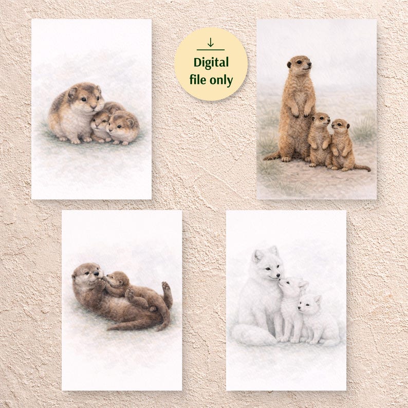 Baby Animal Watercolor Prints, Woodland Nursery Decor (digital Download ...