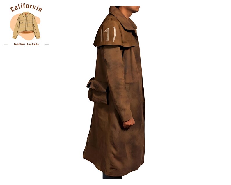 Fallout NCR Ranger A7 Duster Coat Men’s Brown Trench Armor Style Long ...