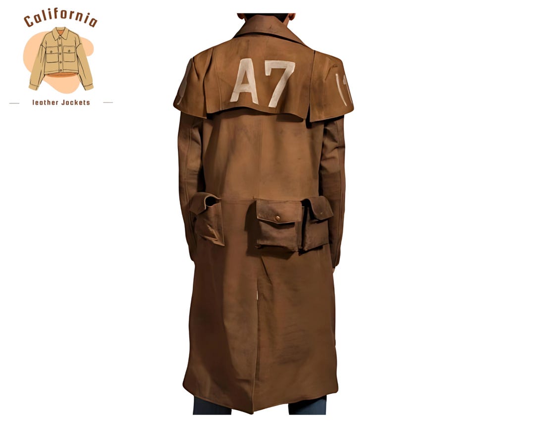 Fallout NCR Ranger A7 Duster Coat Men’s Brown Trench Armor Style Long ...