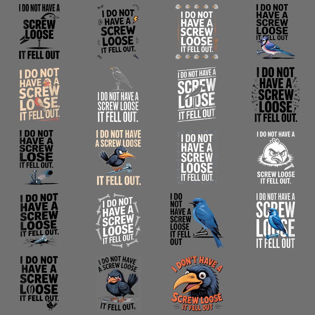 I Don’t Have A Screw Loose PNG – Funny Sarcastic Joke Clipart, Retro ...