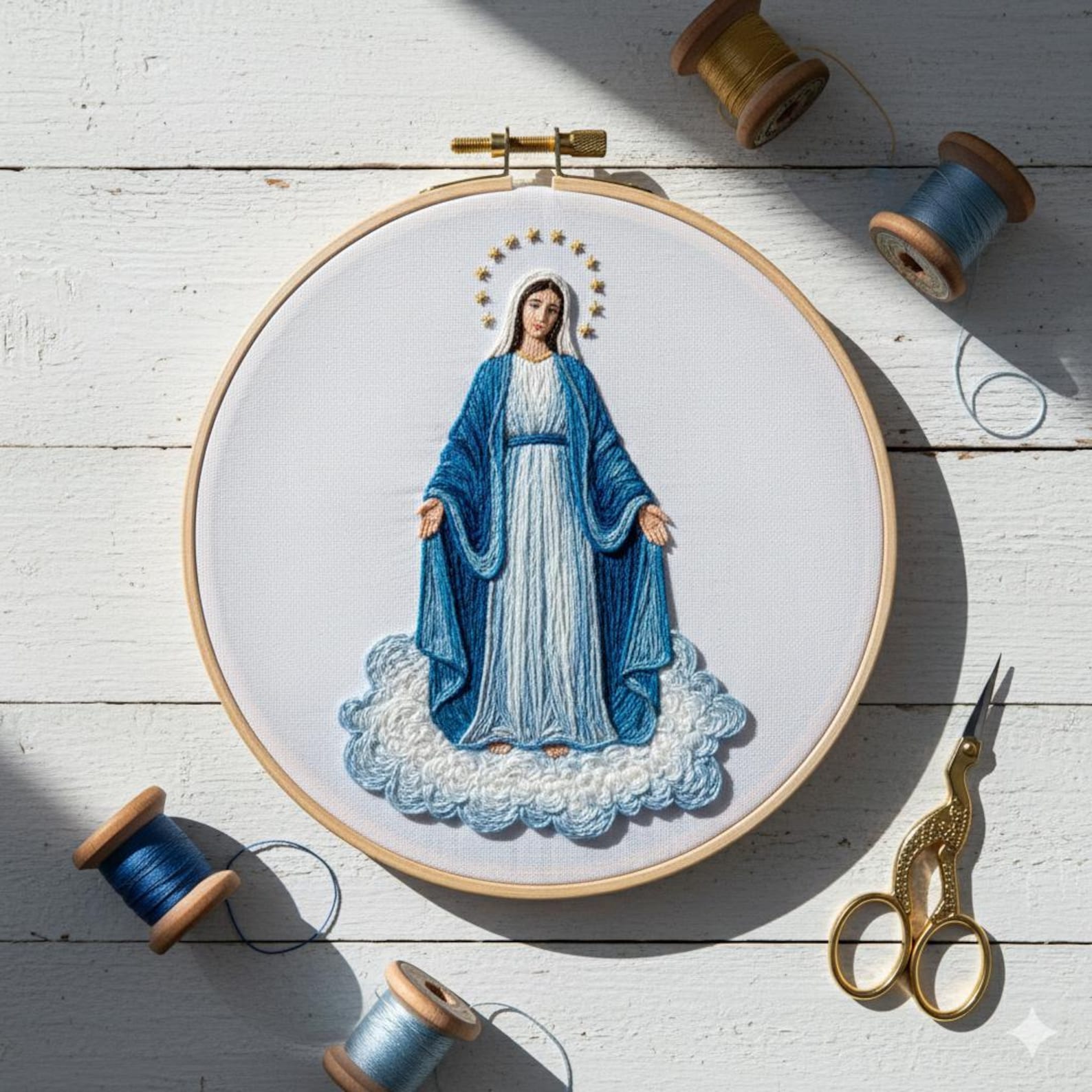 Virgin Mary Hand Embroidery, Christmas Embroidery Design, Instant ...