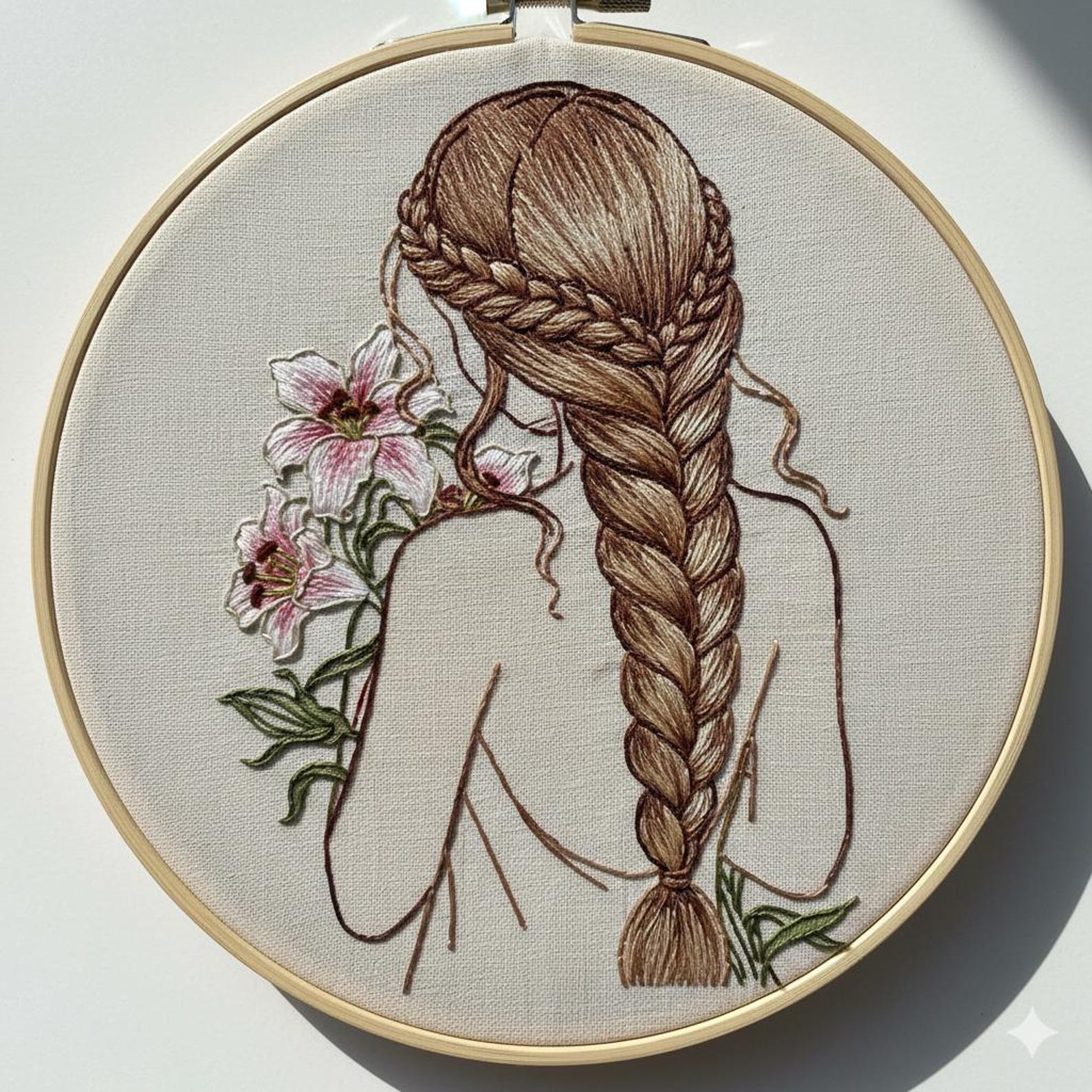 Girl Carrying Flowers Embroidery Design, Girl Embroidery Template PDF ...