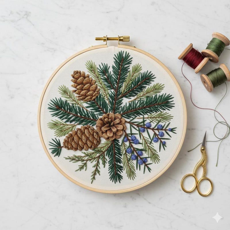 Pine Cone Embroidery - Etsy