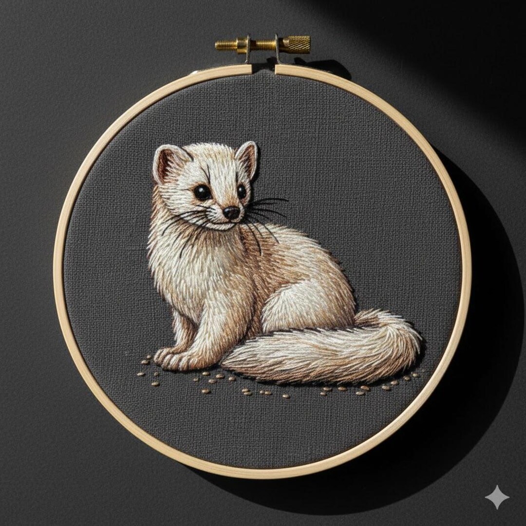 Ferret Animal Hand Embroidery Design, Rabbit Embroidery PDF File - Etsy